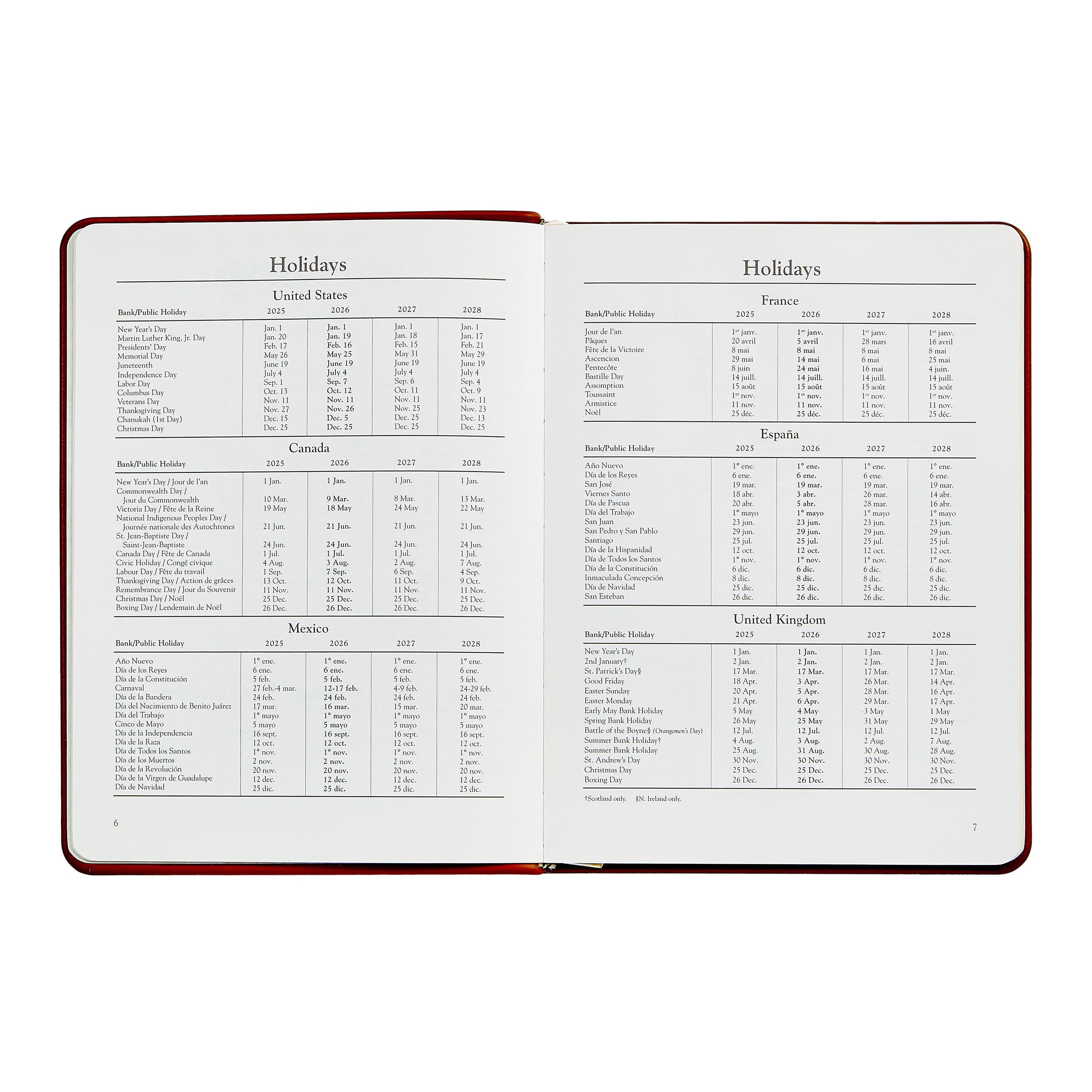 2026 Desk Diary Agenda Planner | British Tan Traditional Leather ...