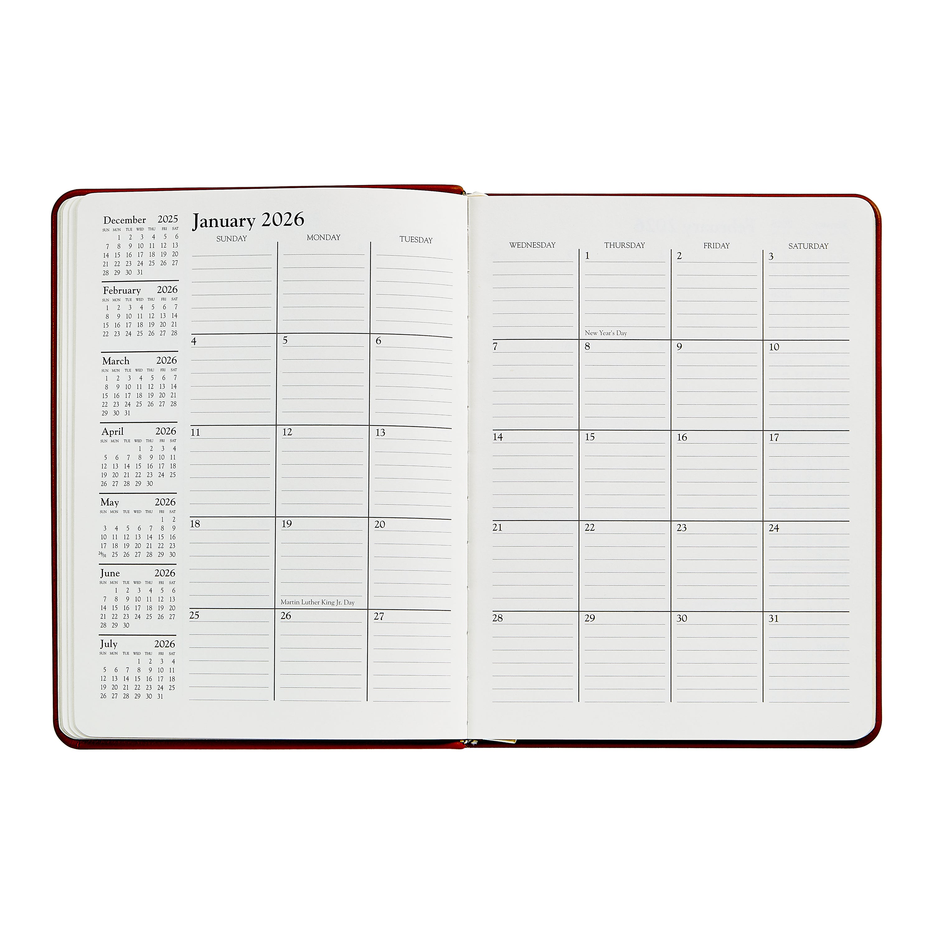 2026 Desk Diary Agenda Planner | British Tan Traditional Leather ...