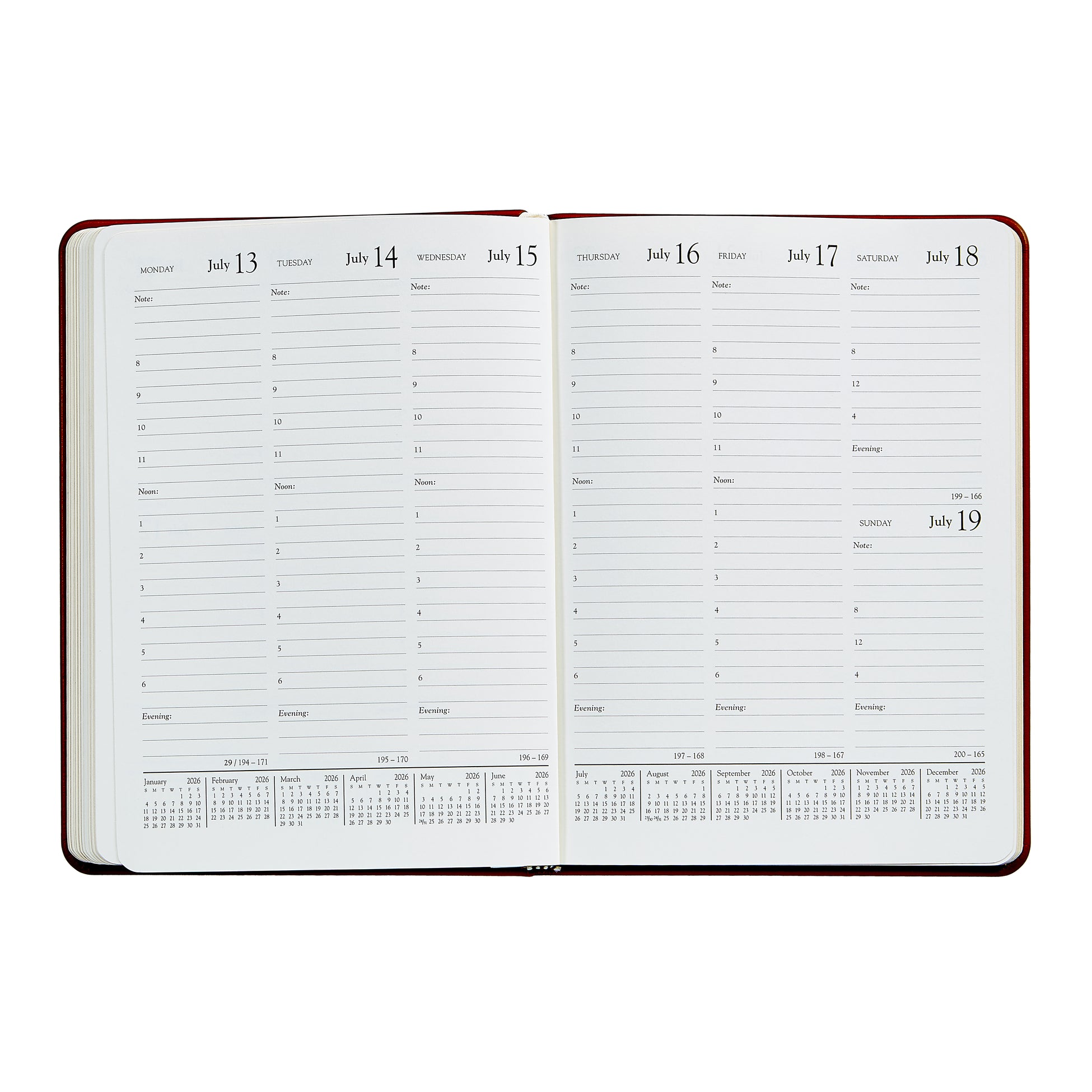 2026 Desk Diary Agenda Planner | British Tan Traditional Leather ...