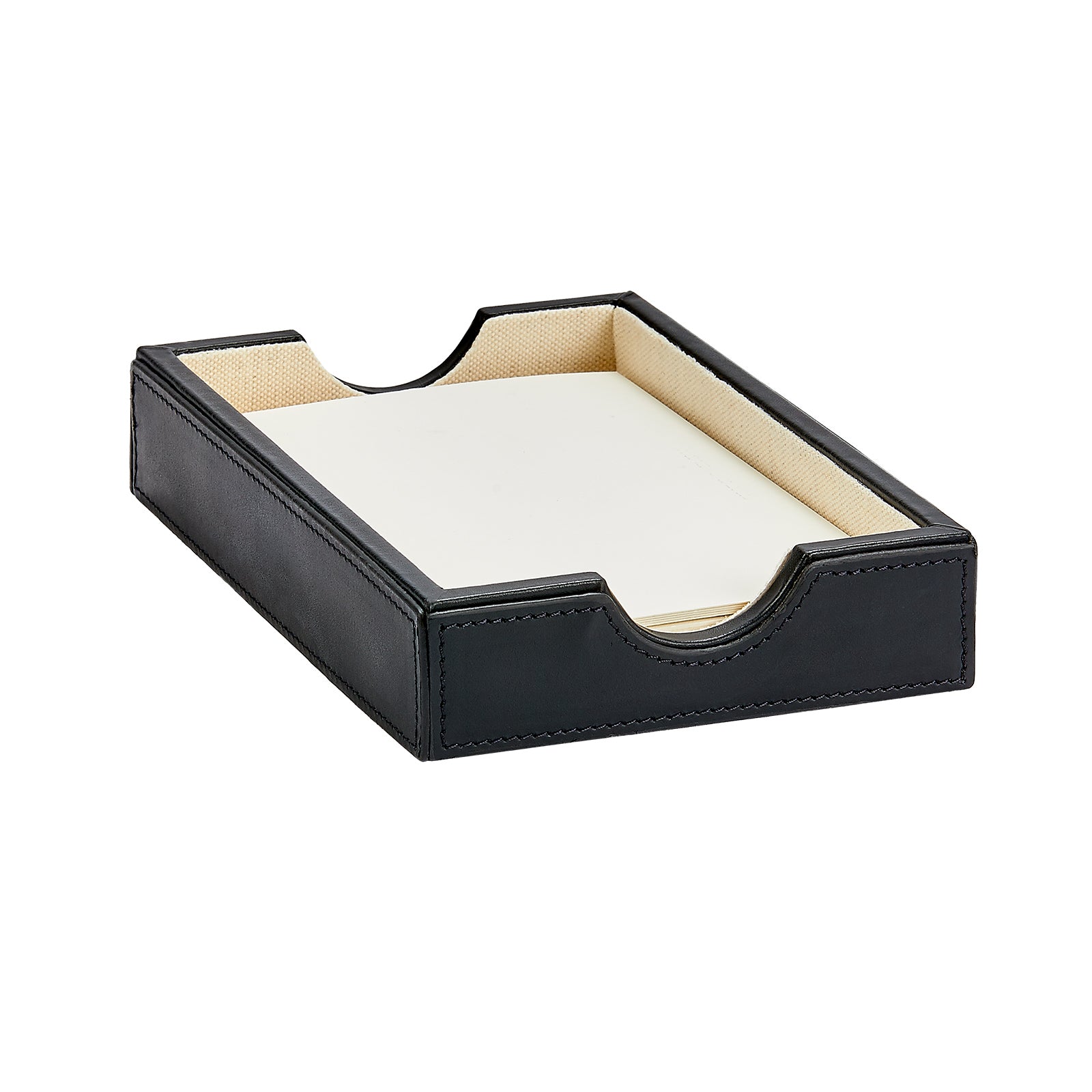 Memo Tray | Black Bonded Leather – Graphic Image