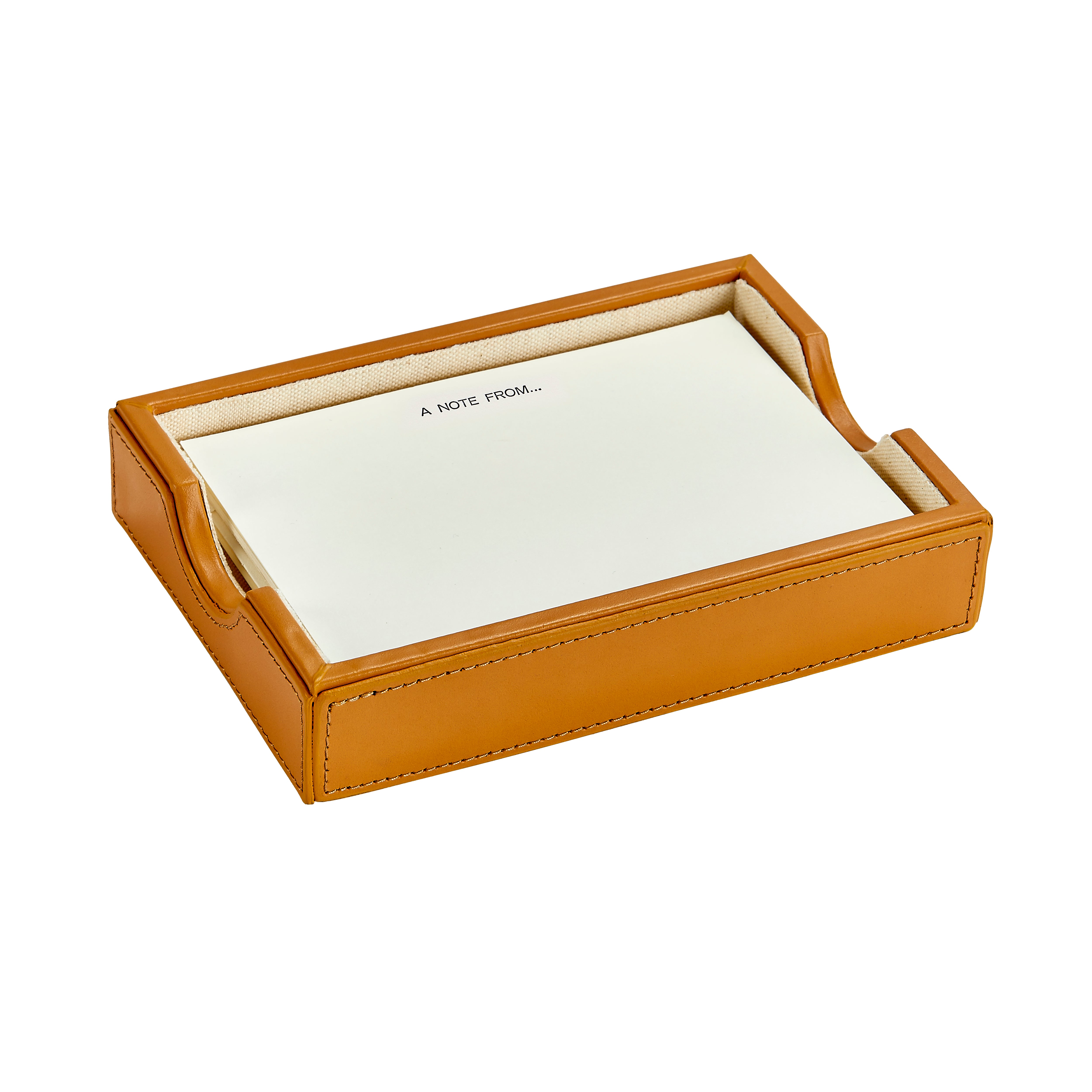 Memo Tray | Tan Bonded Leather – Graphic Image