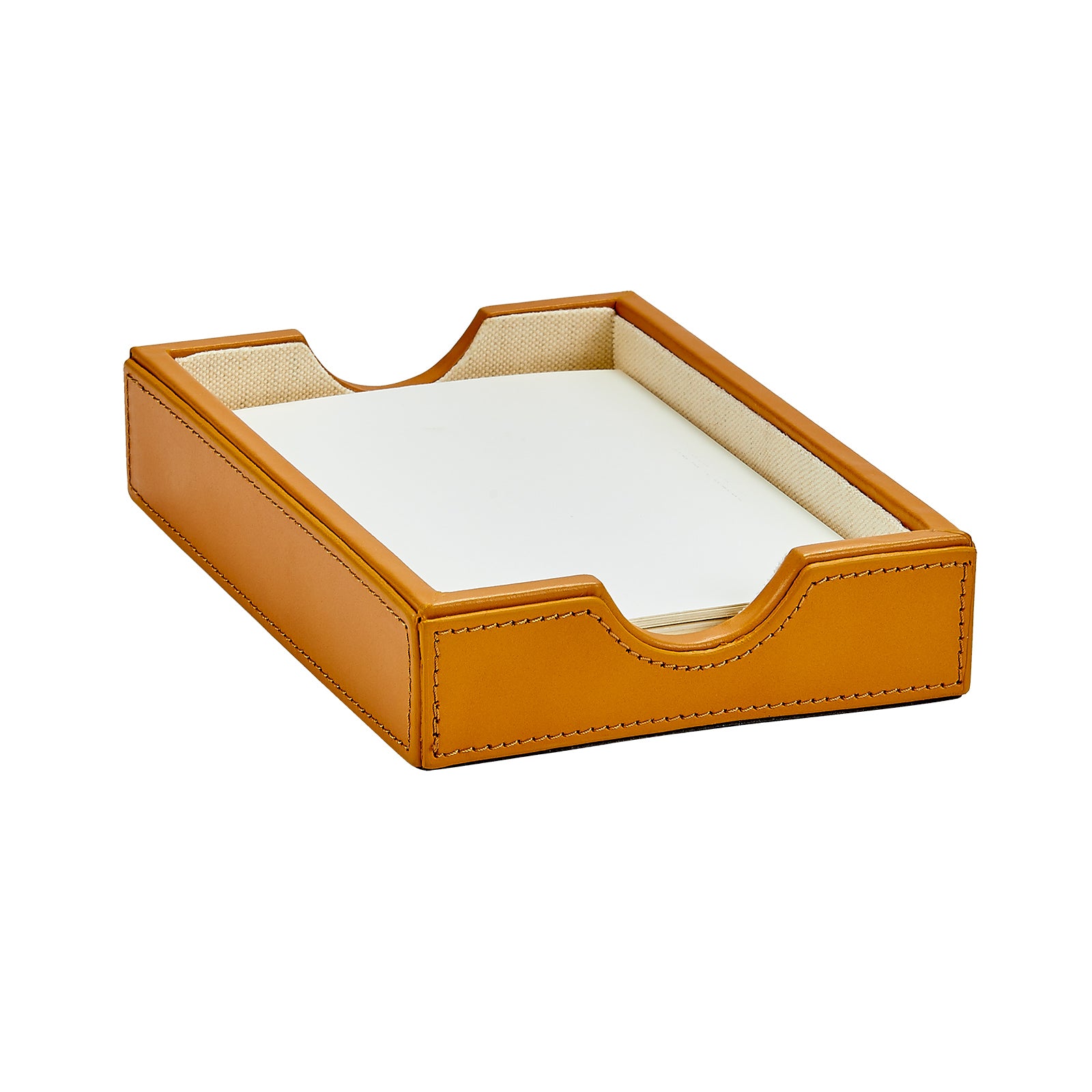 Memo Tray | Tan Bonded Leather – Graphic Image