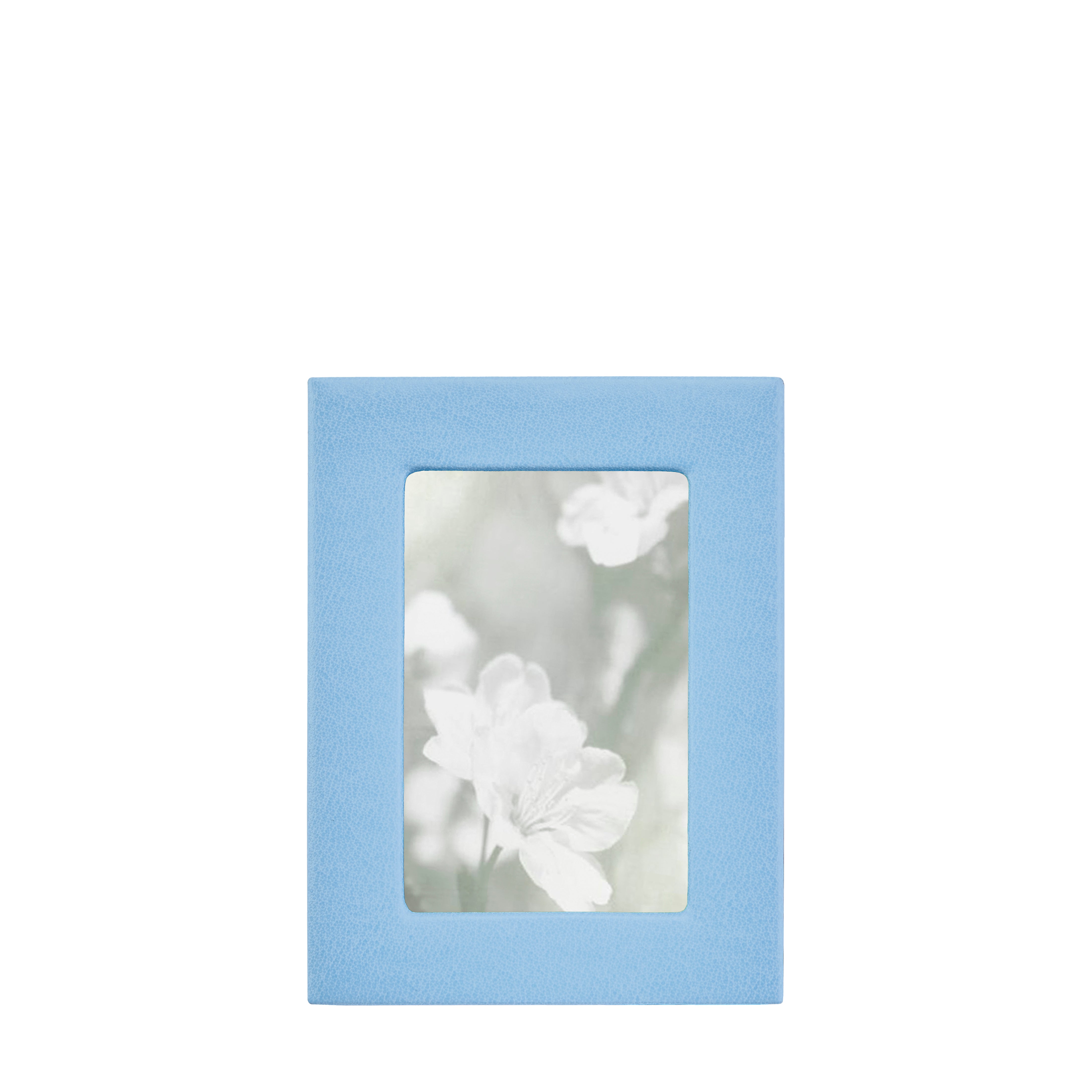 4" x 6" Studio Frame | Light Blue Pebble Grain Leather – Graphic Image