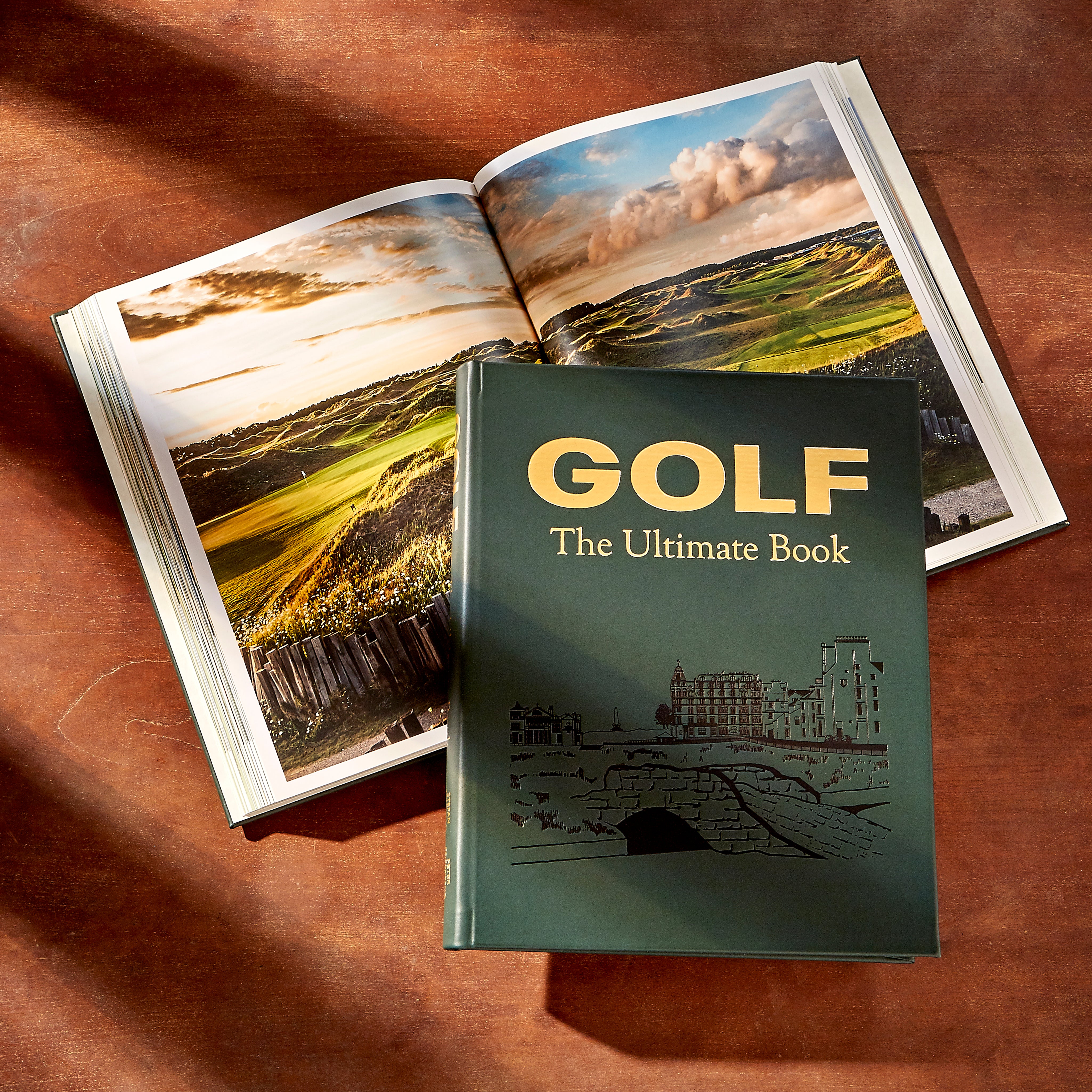 Golf: The Ultimate Book | Green Bonded Leather – Graphic Image