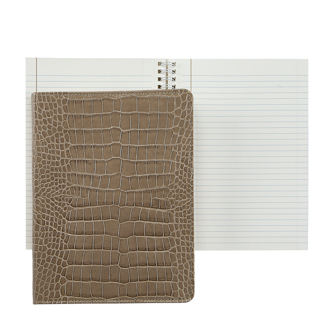 9" Wire-O-Notebook | Stone Embossed Croc Leather – Graphic Image