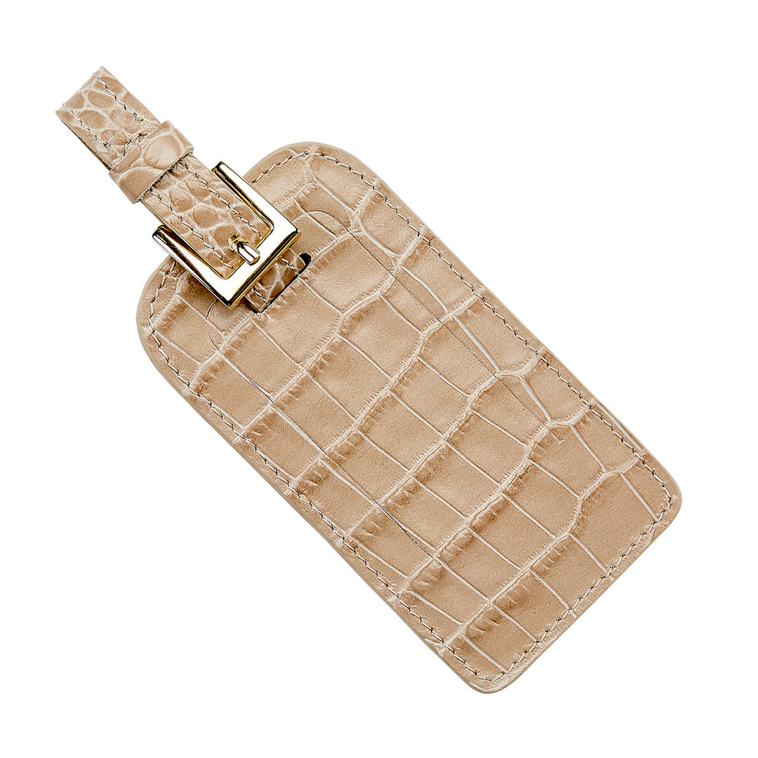 Luggage Tag | Stone Embossed Croc Leather – Graphic Image