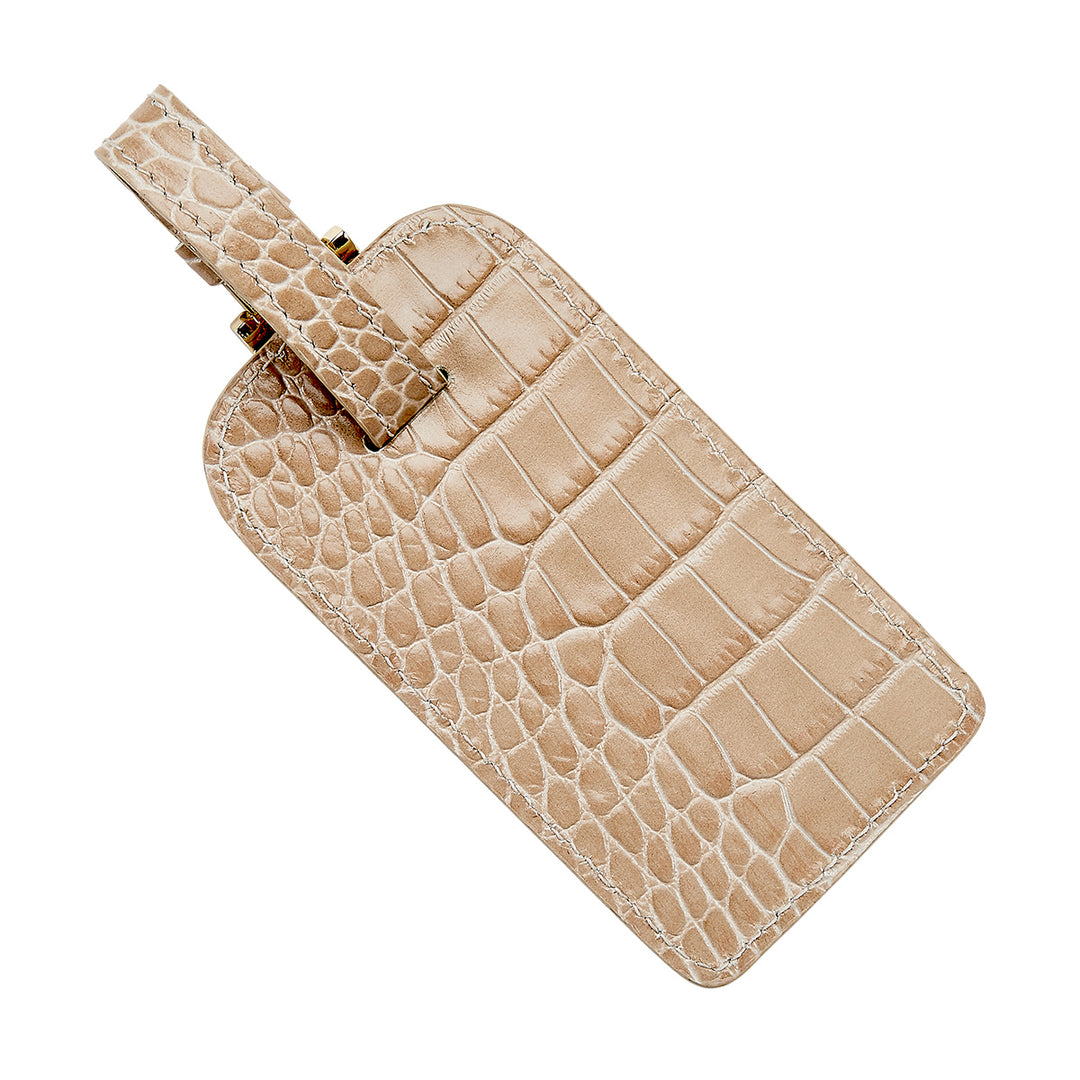 Luggage Tag | Stone Embossed Croc Leather – Graphic Image