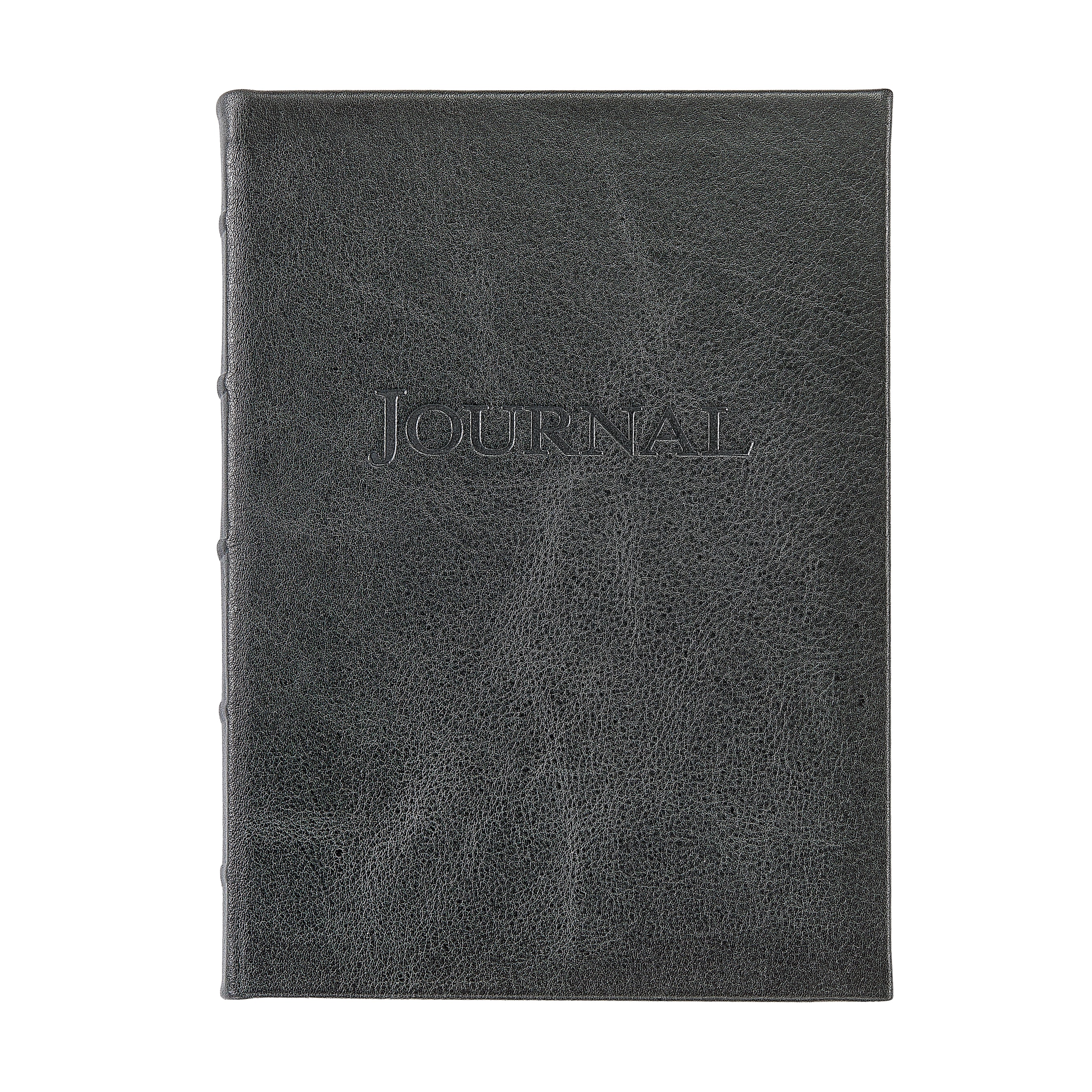 9" Hardcover Journal | Onyx Harness Leather – Graphic Image