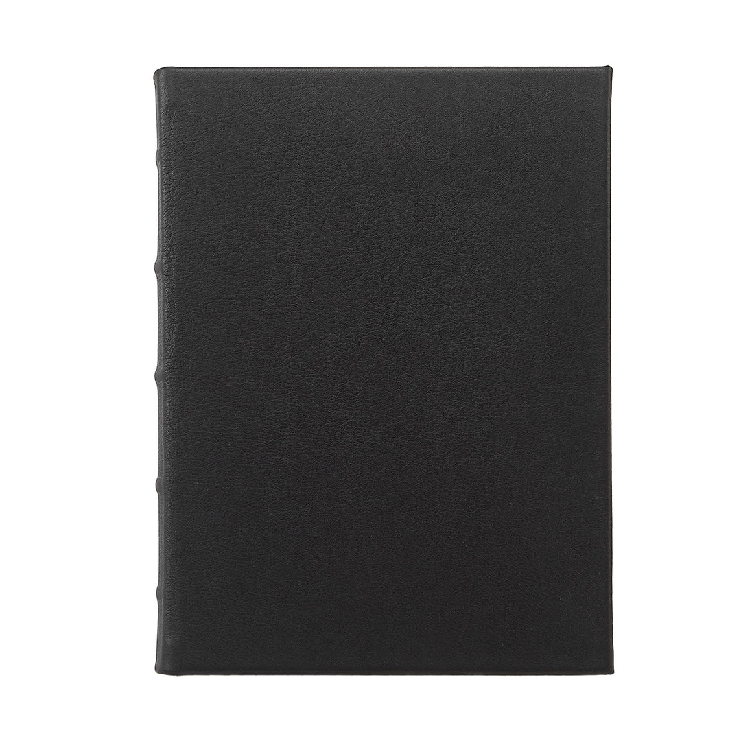 9" Hardcover Journal | Black Traditional Leather – Graphic Image