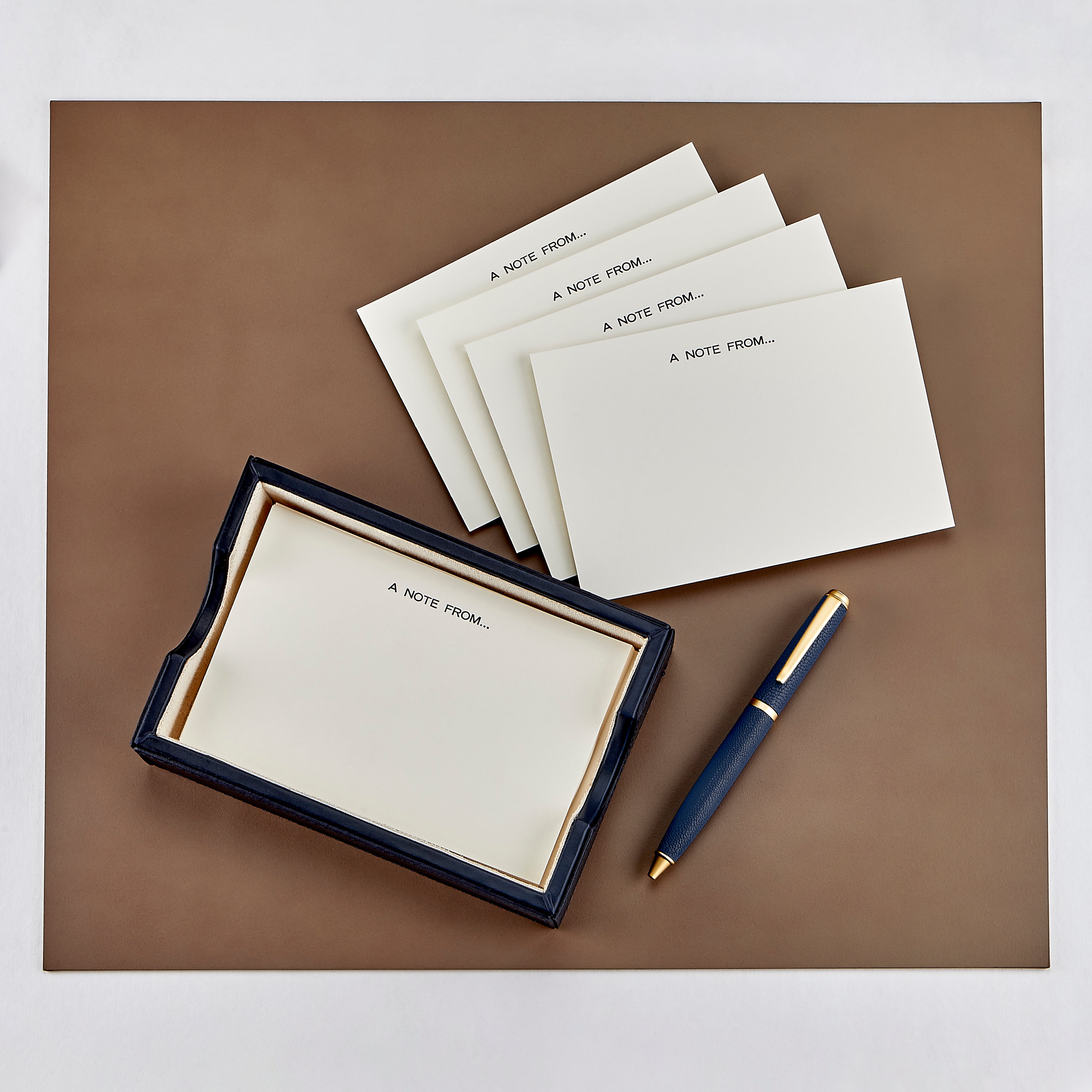Memo Tray | Navy Bonded Leather – Graphic Image