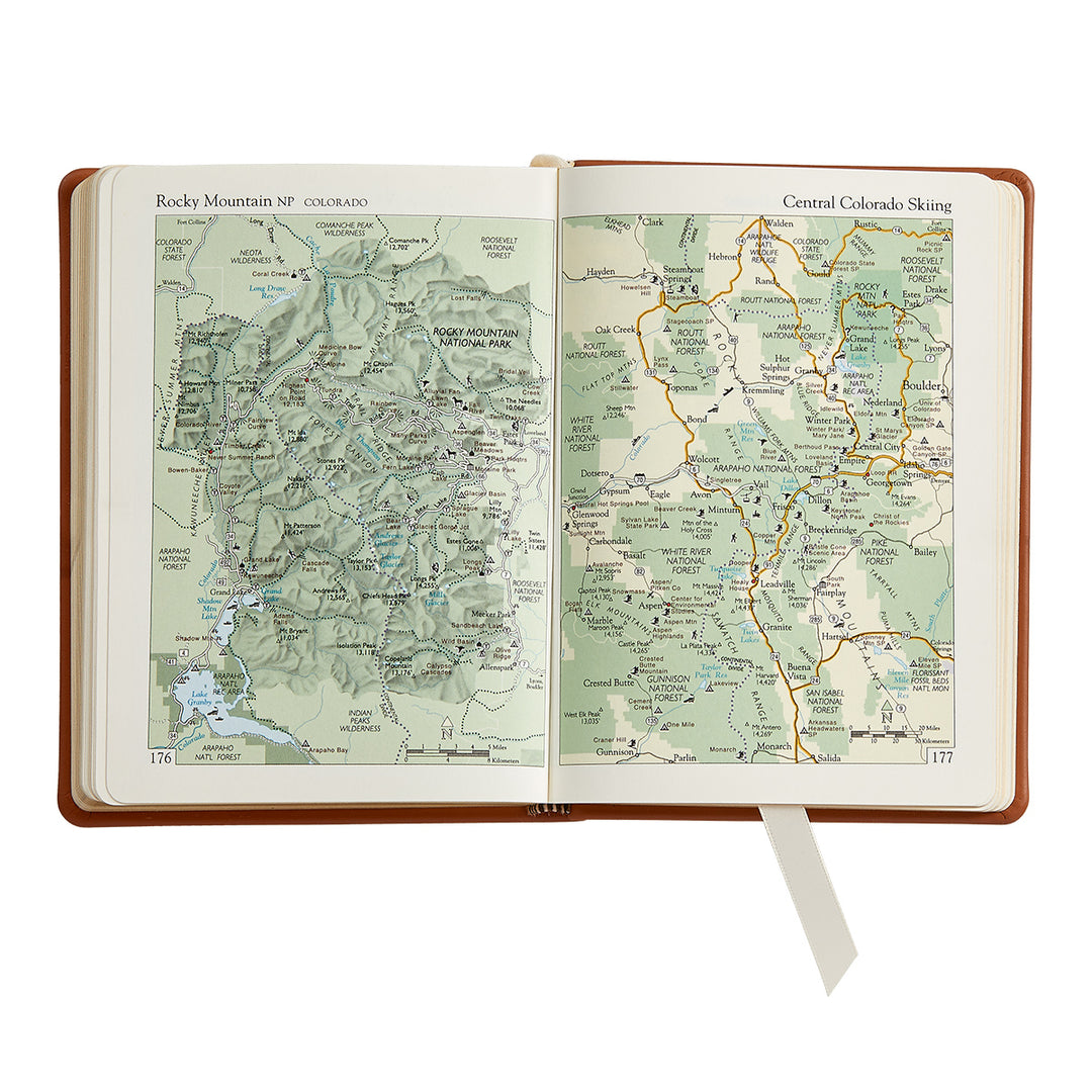 Rocky Mountains Travel Journal | Black Traditional Leather – Graphic Image