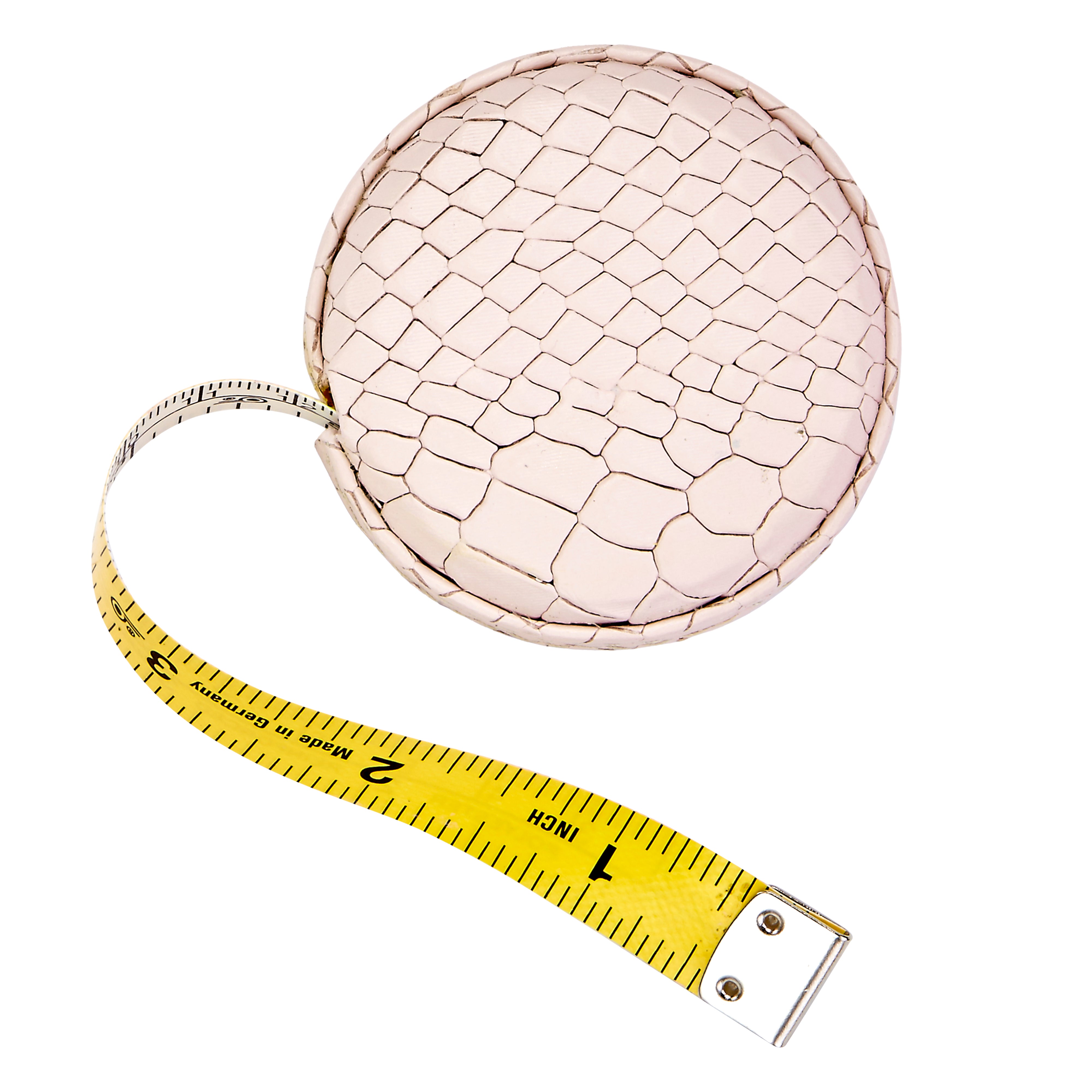 Tape Measure | Petal Pink Embossed Python Leather – Graphic Image