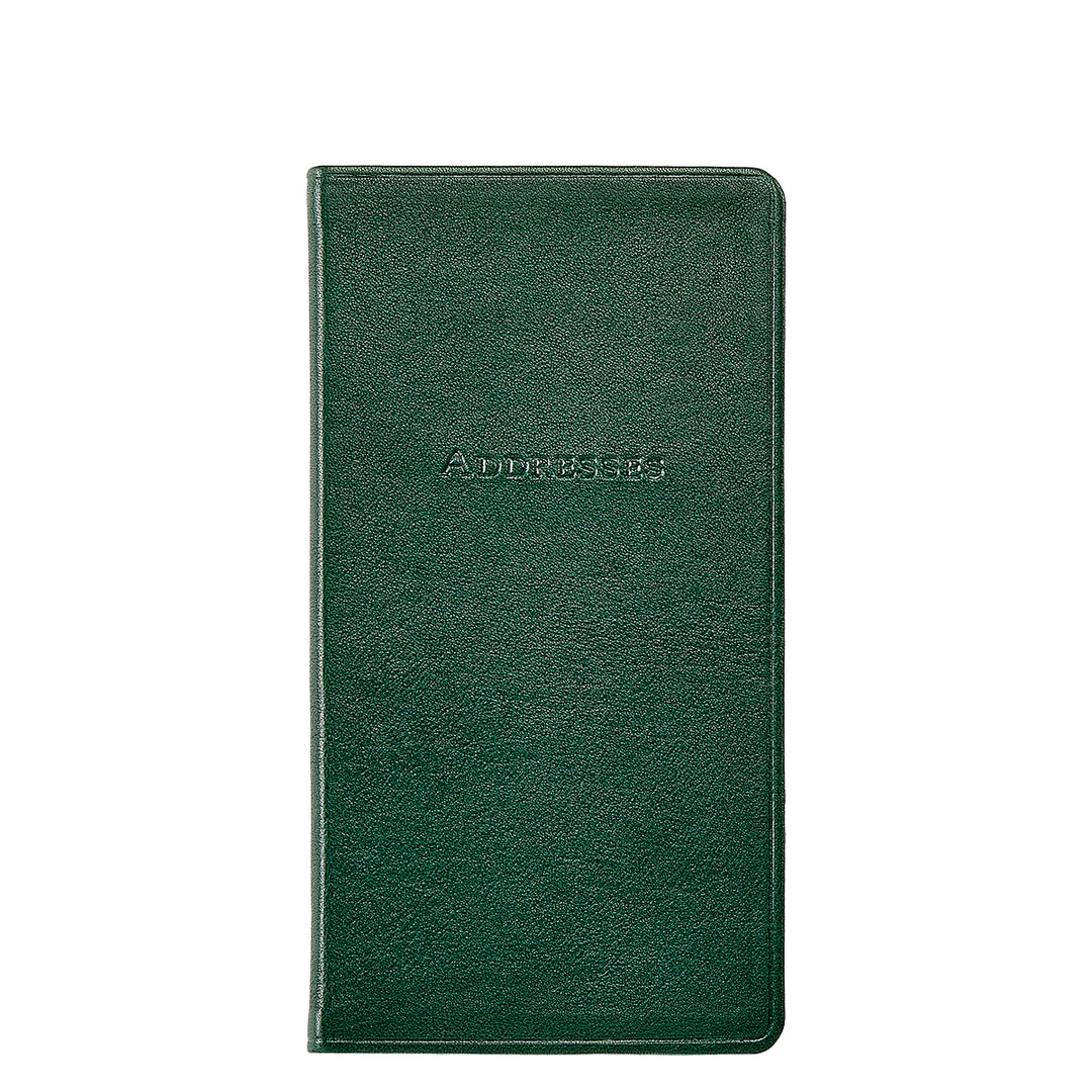 6" Pocket Address Book | Green Traditional Leather – Graphic Image