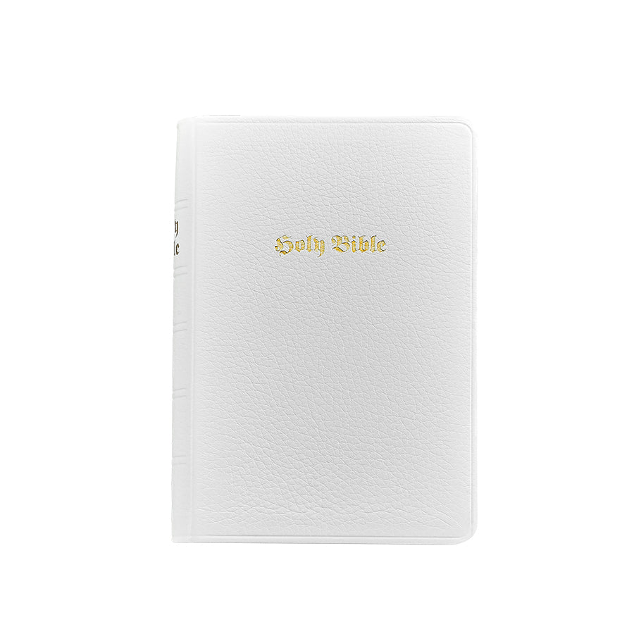 The Holy Bible | White Pebble Grain Leather – Graphic Image