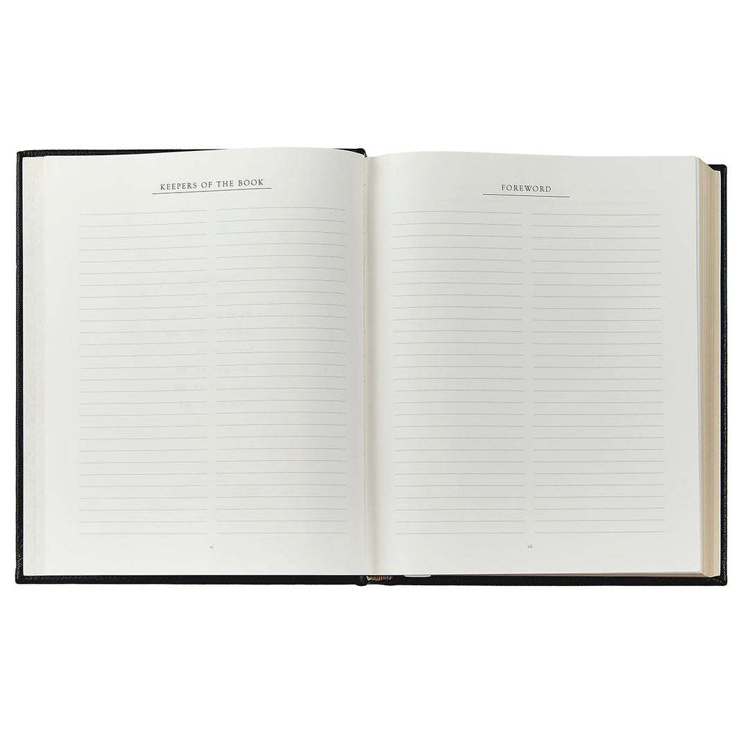 Family History Book | Black Goatskin Leather – Graphic Image